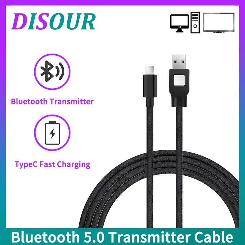 2 in 1 Bluetooth 5.0 Transmitter Cable Smart Usb Charging Cable for ...