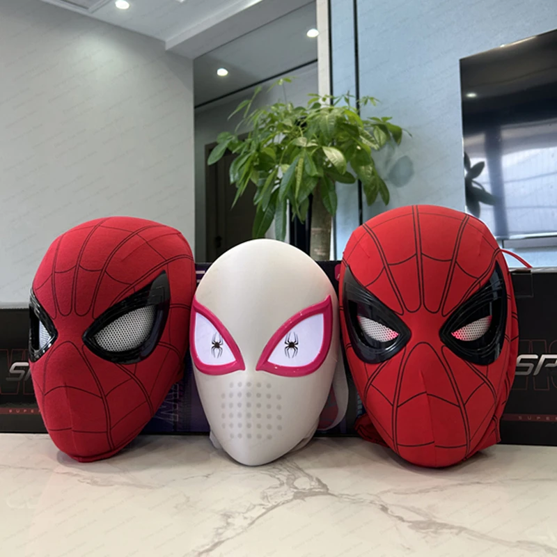 Mascara Spiderman Headgear Mask Cosplay Moving Eyes Electronic Mask ...