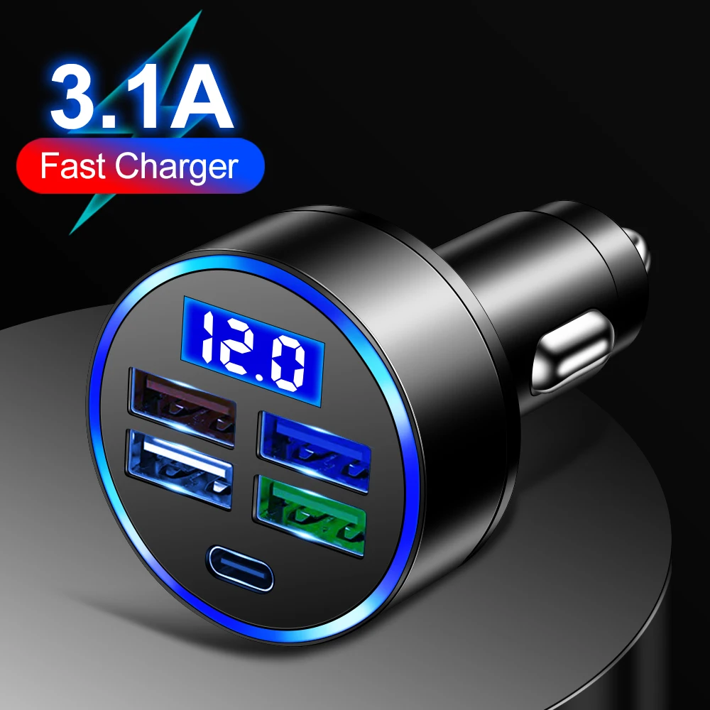 3-1A-USB-Car-Charger-Fast-Charging-Type-C-USB-Phone-Adapter-in-Car-For ...