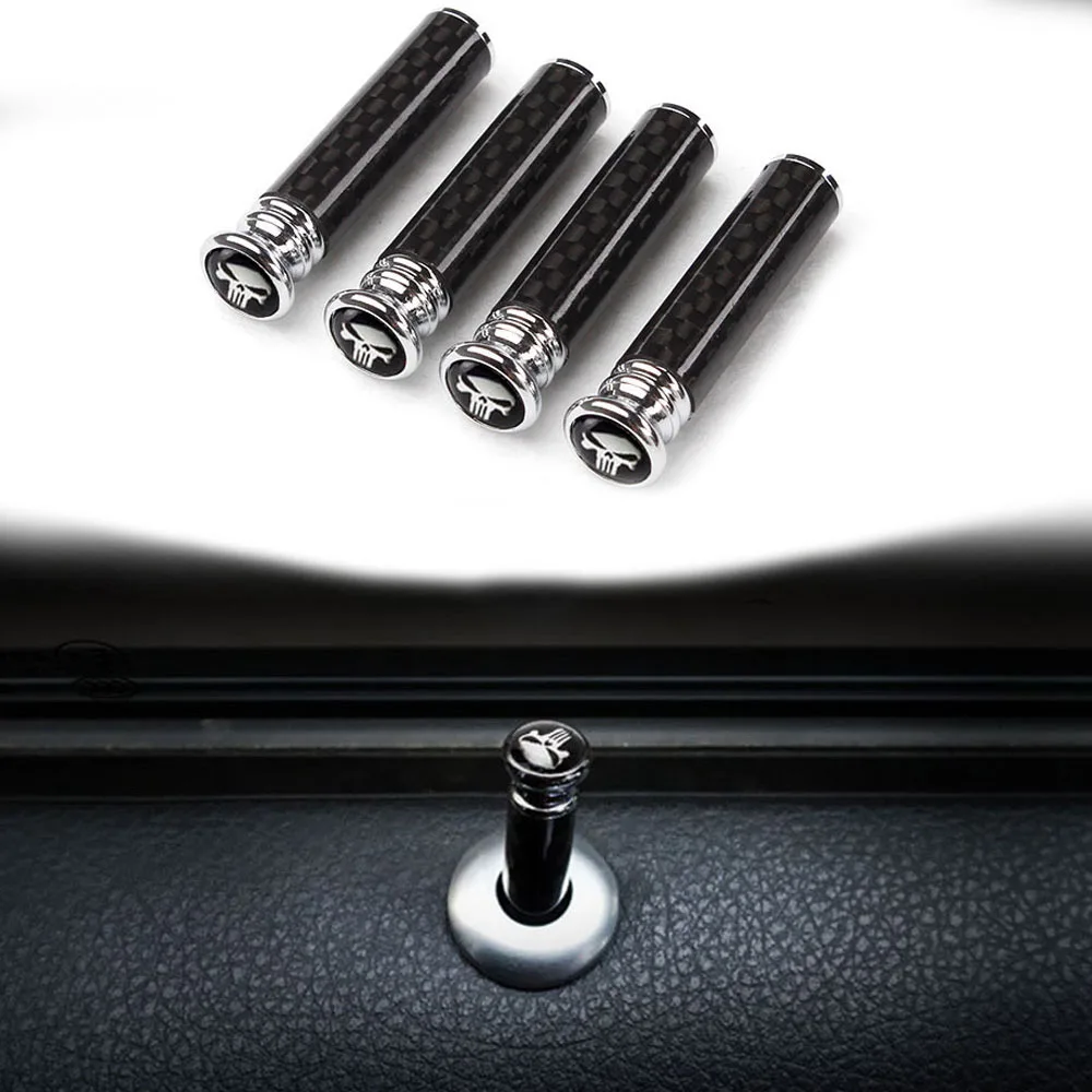 4PCS-set-Universal-Door-Lock-Pin-Cover-Real-Carbon-Fiber-Door-Bolt-Lock ...