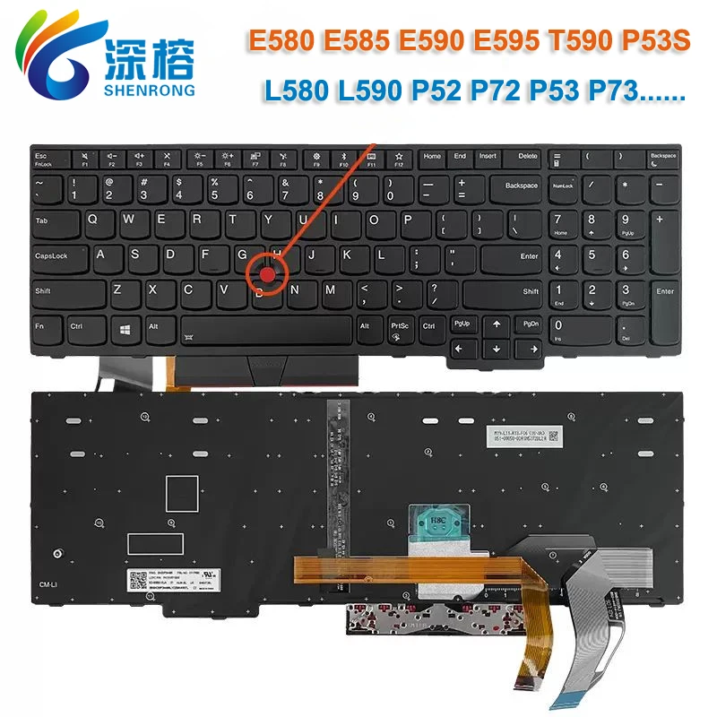 Laptop-Keyboard-For-Lenovo-Thinkpad-E580-E585-T590-T580S-E590-E595-L580 ...