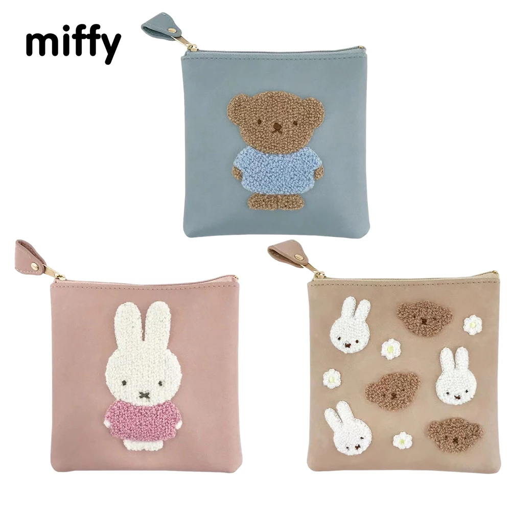 Kawaii Cute Miffy Embroidery Lipstick Storage Bag Portable Coin Purse ...