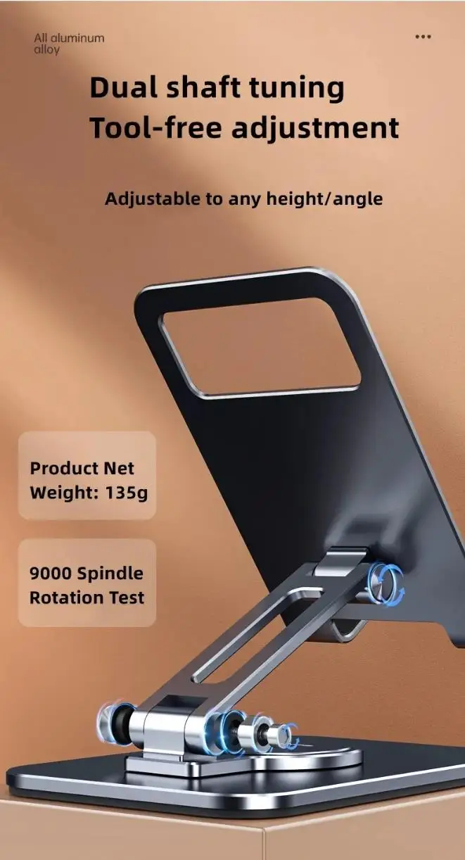 All-aluminum-tablet-stand-with-360-degree-rotation-Portable-foldable ...