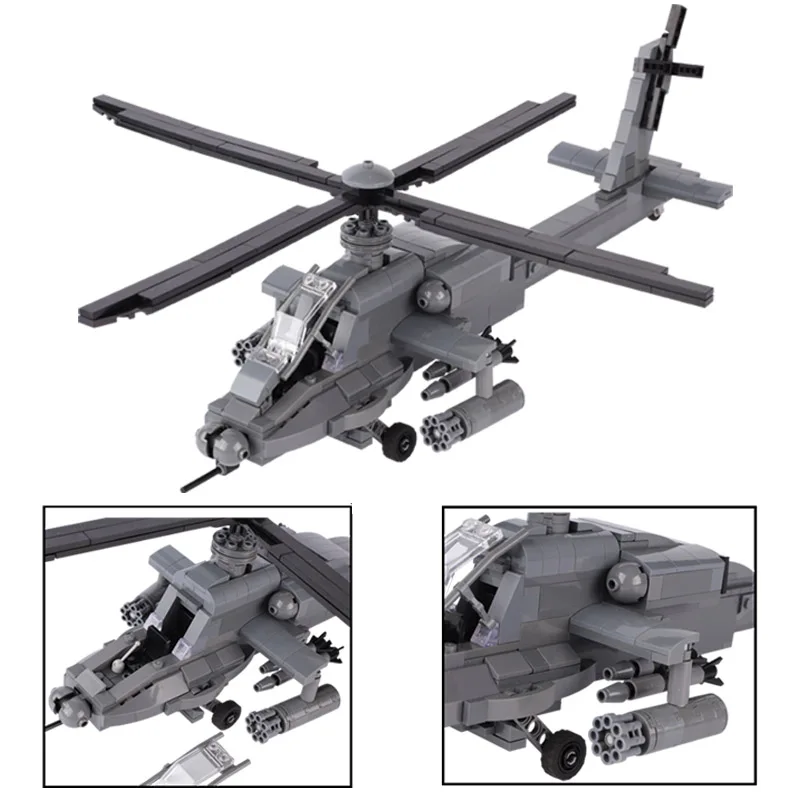 Attack-Helicopters-U-S-AH-64-Gunship-Model-Building-Blocks-Kit-Bricks ...
