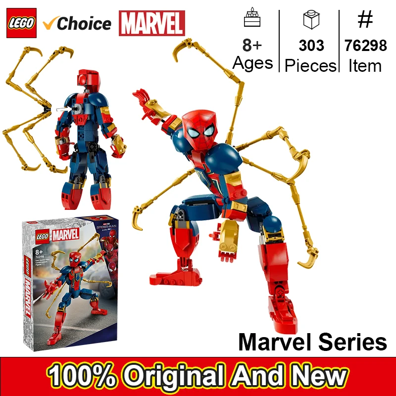 LEGO-76298-Marvel-Iron-Spider-Man-Construction-Figure-303-PCS-DIY-Toys ...