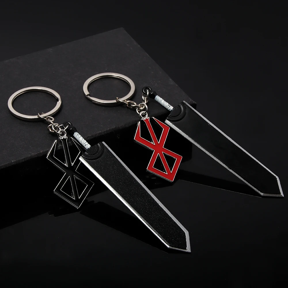 Anime-Guts-Dragon-Slashing-Keychain-Sword-With-Red-Logo-Key-Pendant ...
