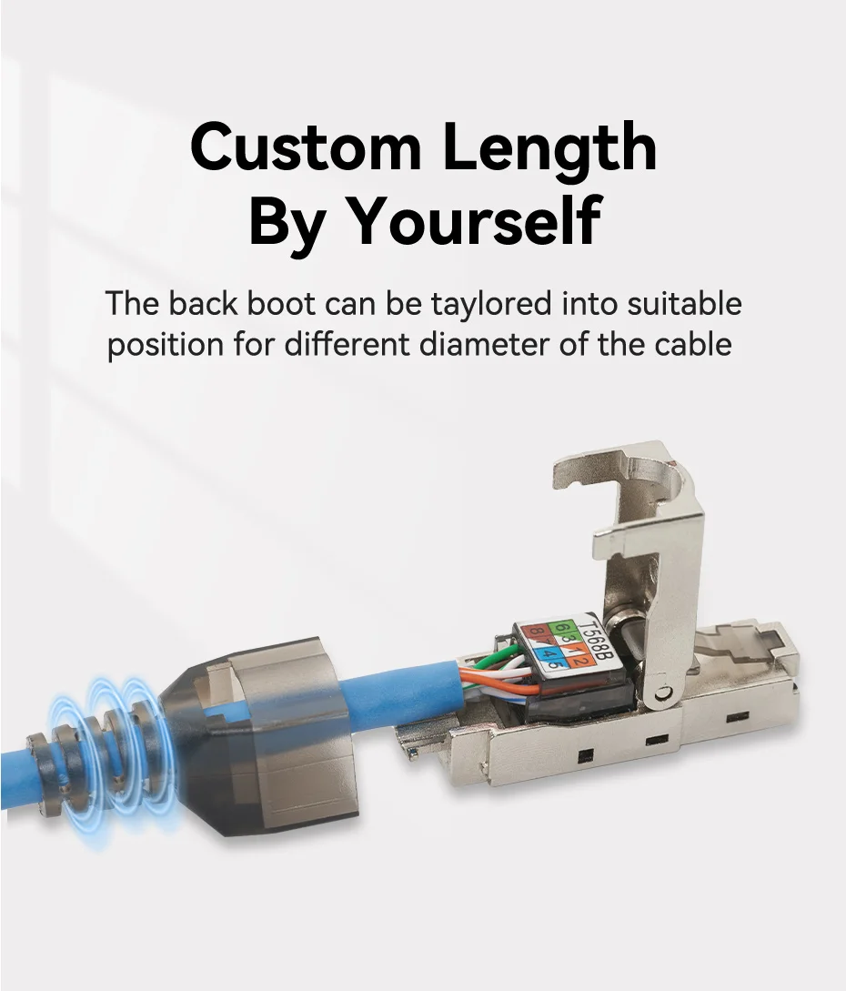 CAT8 STP RJ45 Connector CAT7 CAT6A Reusable Ethernet Termination ...