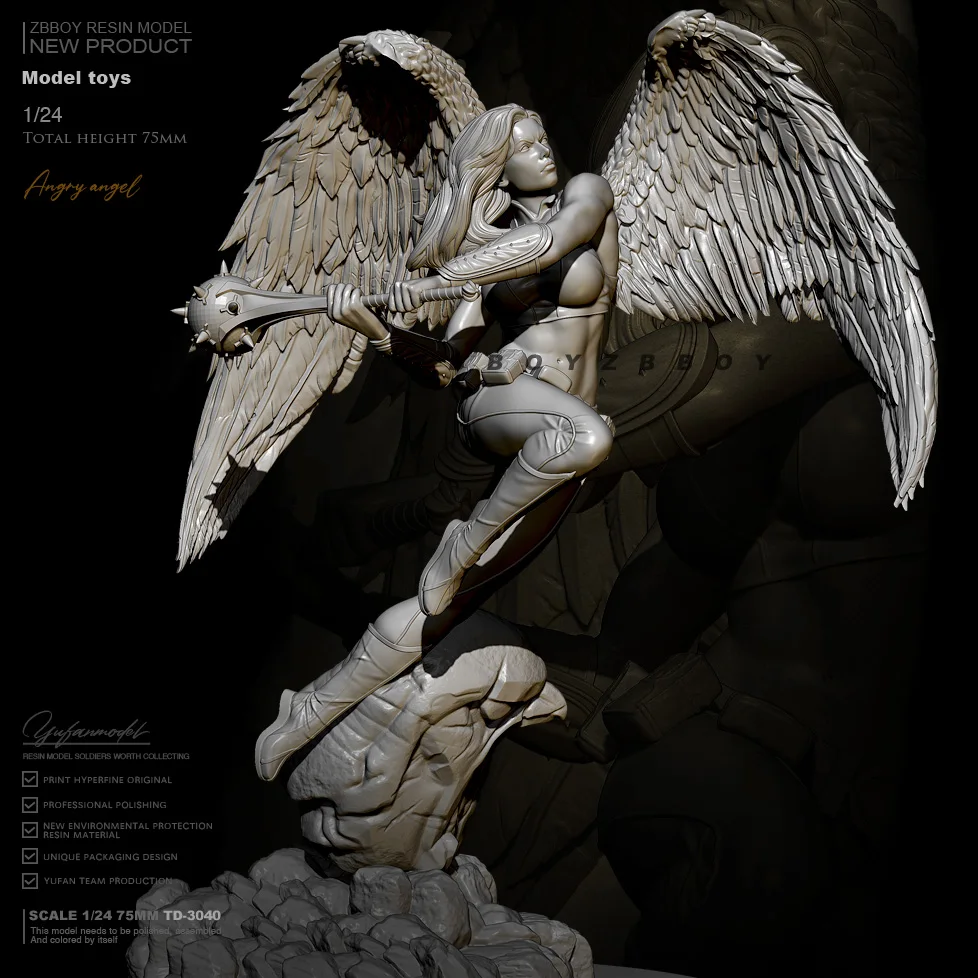 76mm-1-24-Resin-model-kits-figure-beauty-colorless-and-self-assembled ...