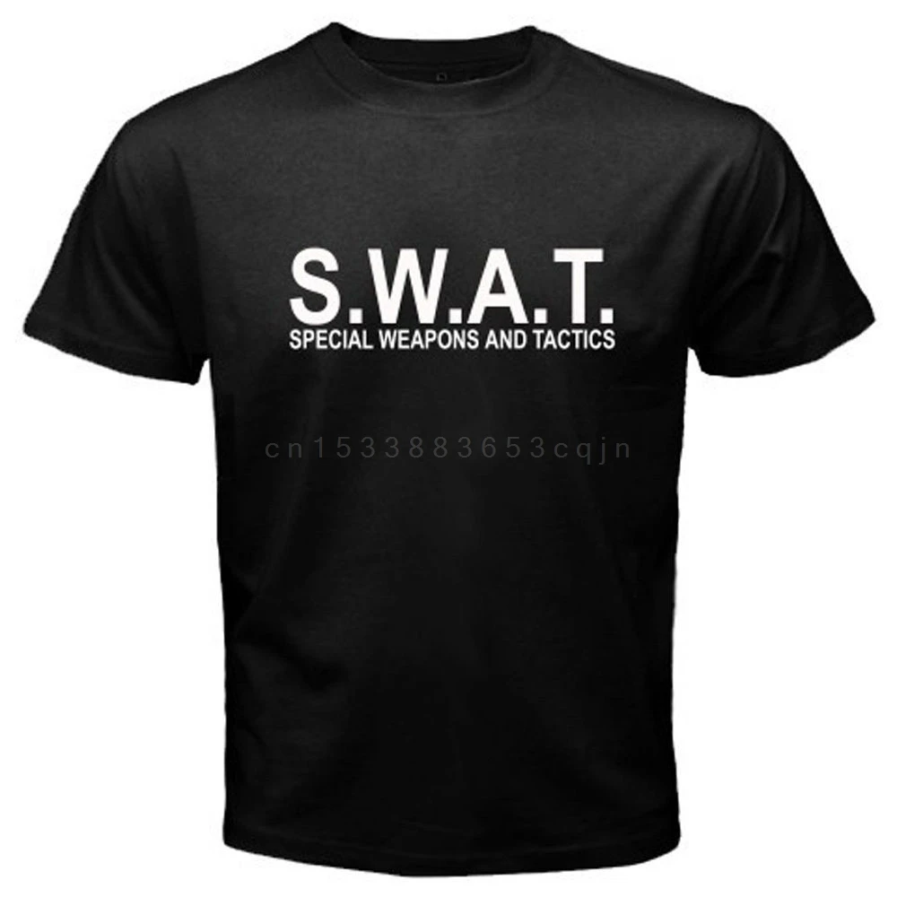 New SWAT Special Weapons and Tactics Army Logo Men's Black T-Shirt Size ...