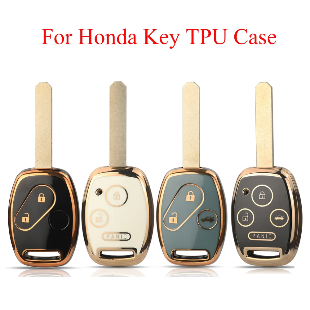 Jingyuqin 2/3/4 BTN Soft TPU Car Key Case For Honda Fit CIVIC JAZZ ...