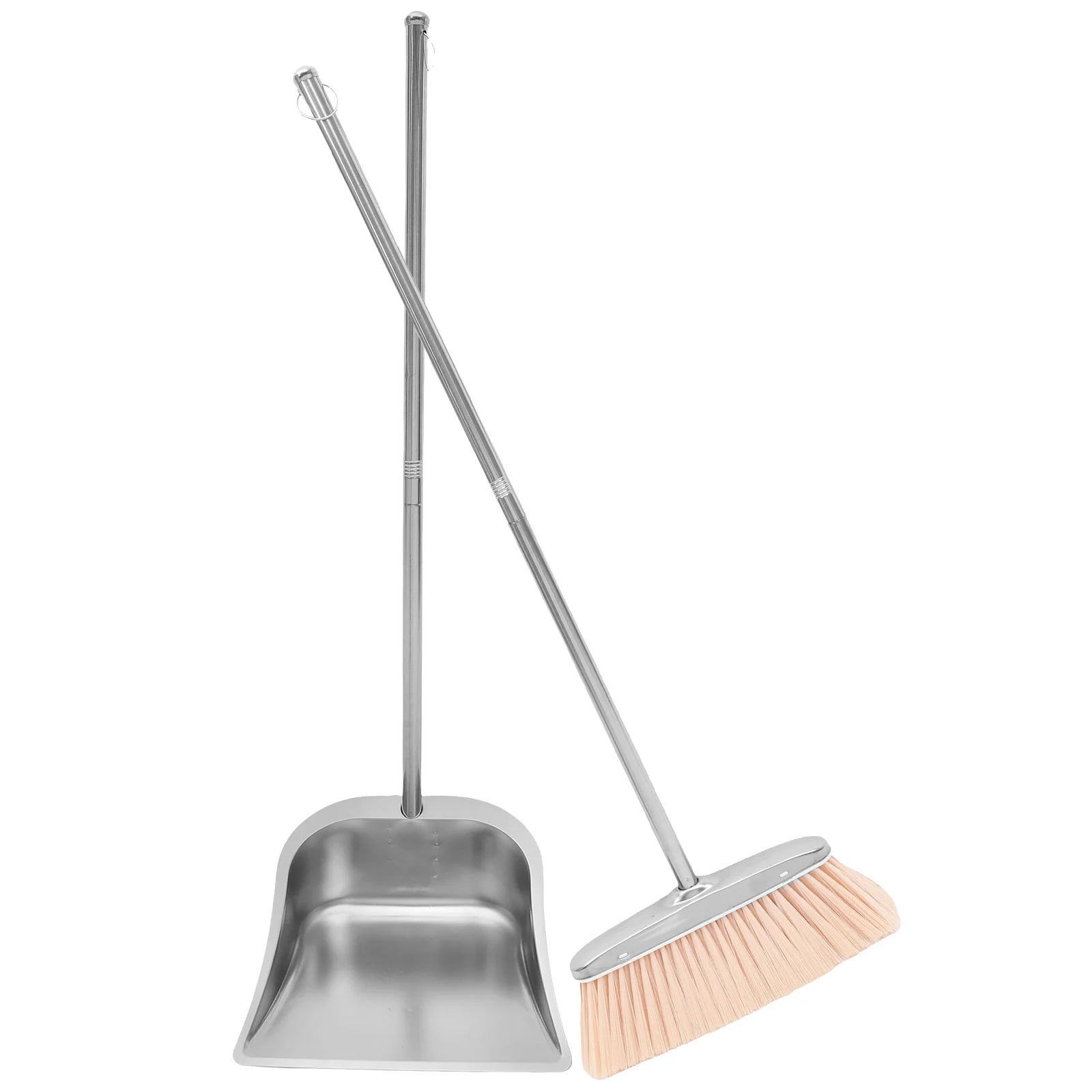 1-Set-Broom-and-Dustpan-Household-Stainless-Steel-Handle-Dorm-Dustpan ...