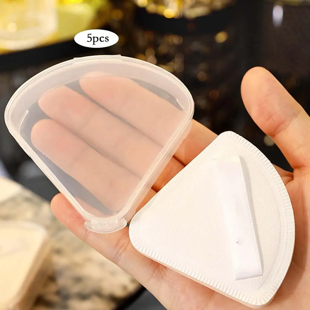 5-Pieces-Portable-Triangle-Case-Dustproof-Puff-Container-Compact ...