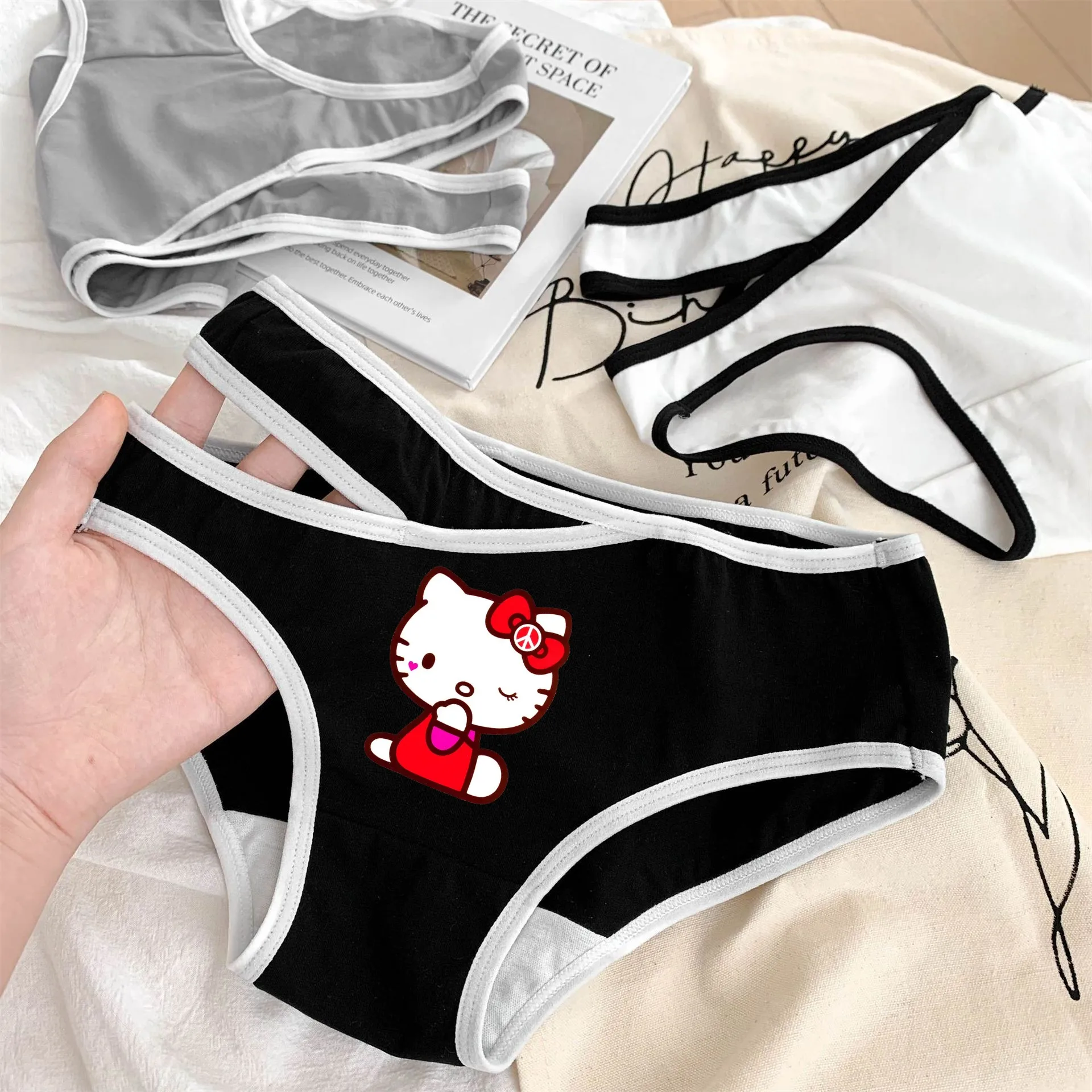 Sexy-Girls-Hello-Kitty-Women-Underwear-Anime-Kt-Cat-Kuromi-Pure-Cotton ...