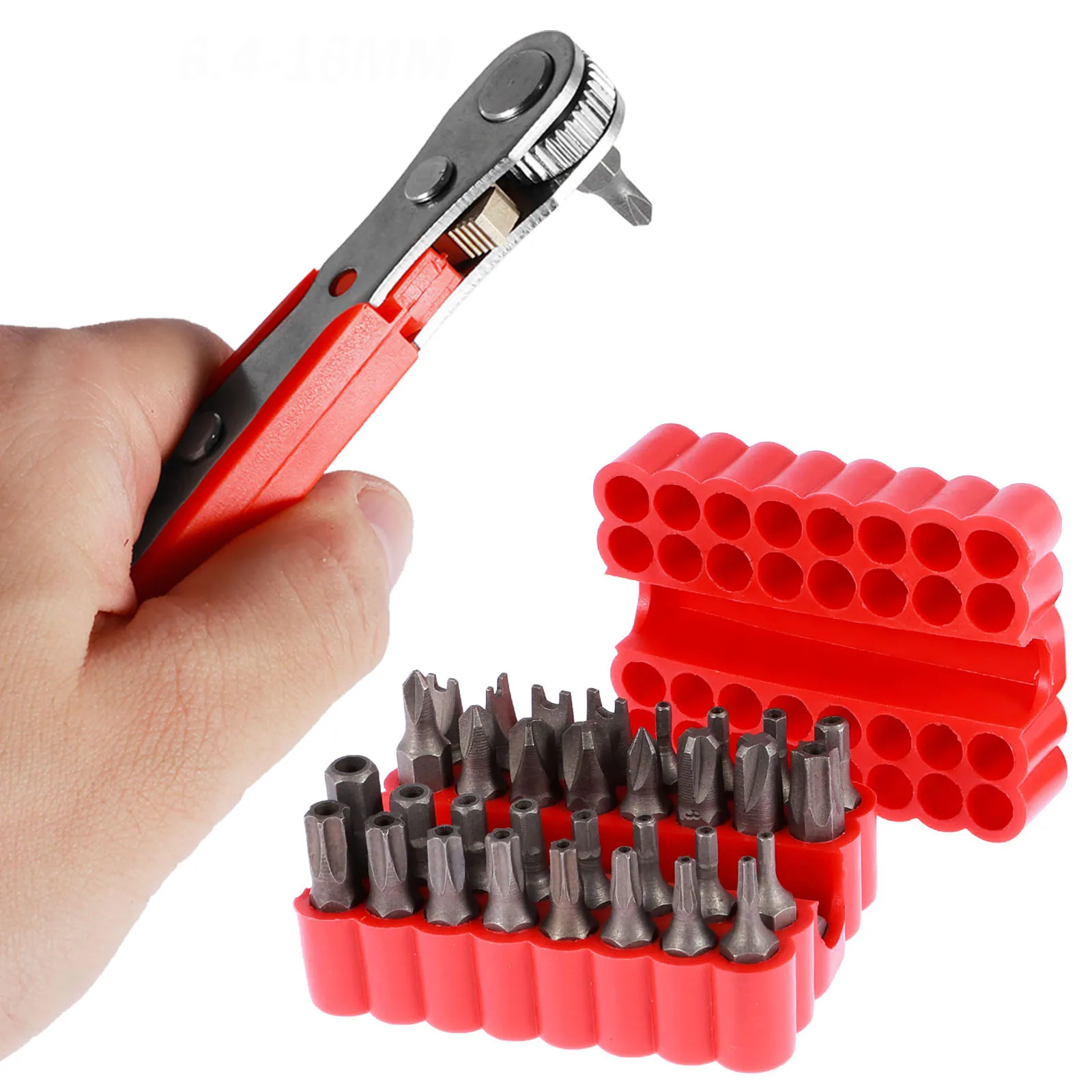 34Pcs-Screwdriver-Bit-Set-Wrench-With-Ratchet-Sturdy-Torx-Bits-Metric ...