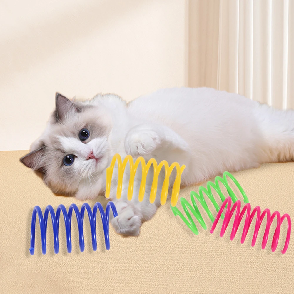 4PCS-Set-Colorful-Slinky-Cat-Toys-To-Amuse-Cats-Plastic-Slinky-Cat-Toys ...