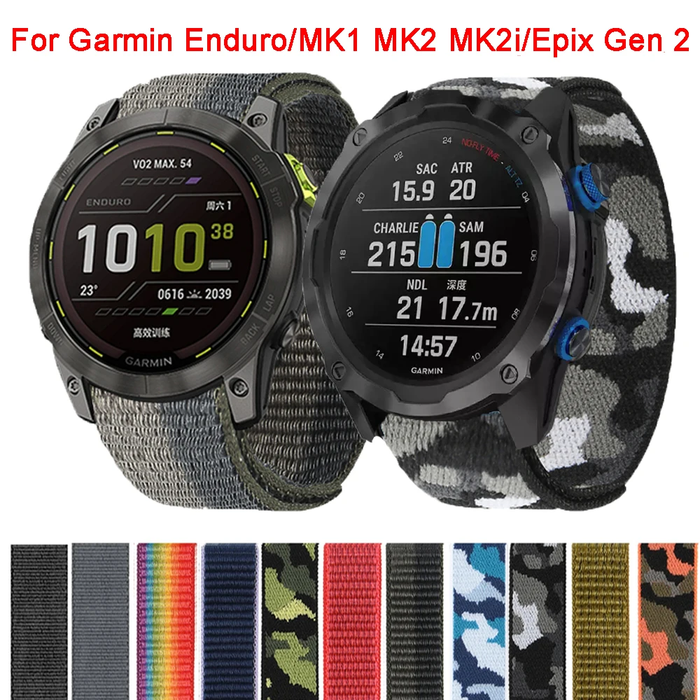 22mm-26mm-Nylon-Band-For-Garmin-Epix-Gen-2-Strap-Bracelet-Descent-Mk2i ...