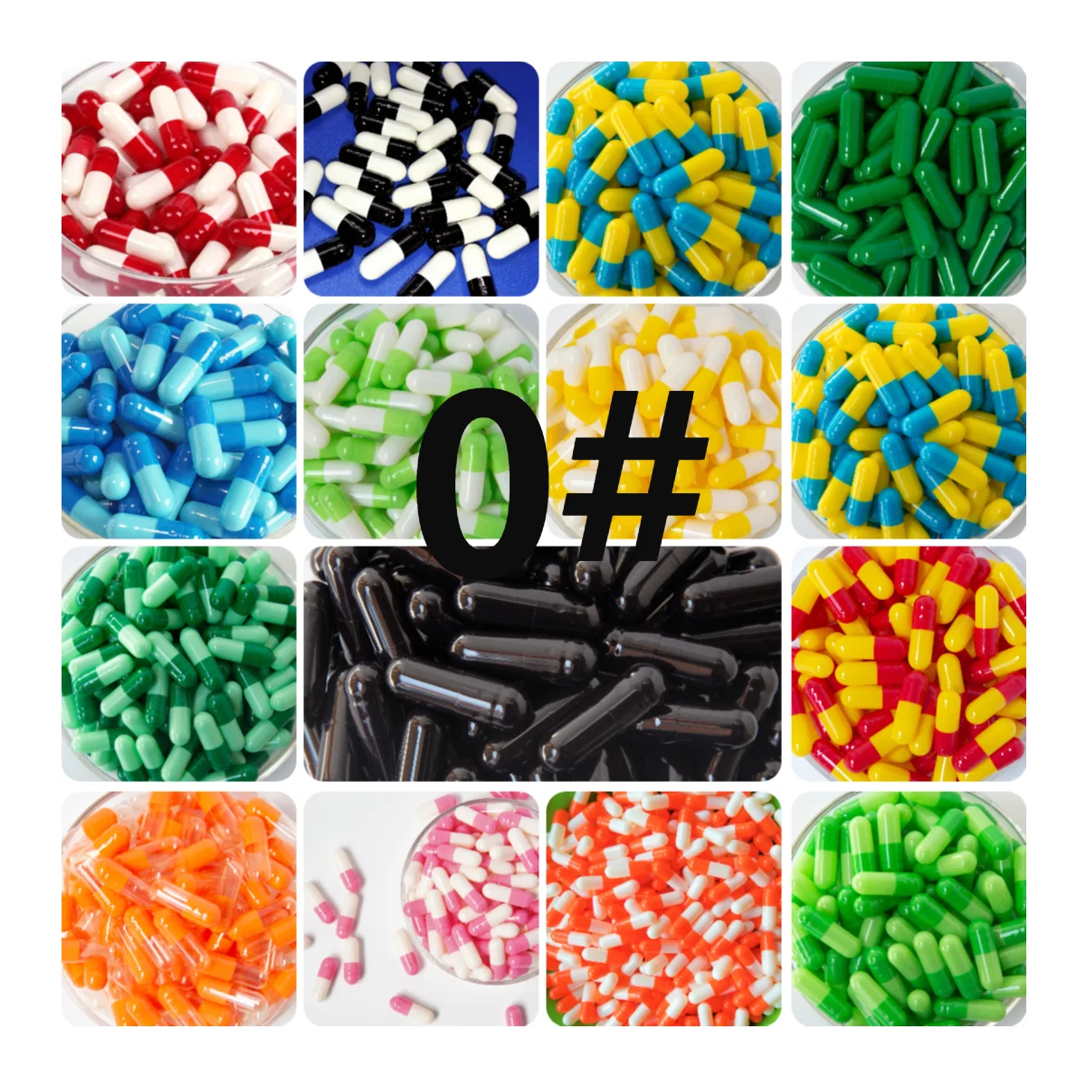 0# 10,000pcs !all Kinds Of Colored Empty Capsules,gelatin Empty ...