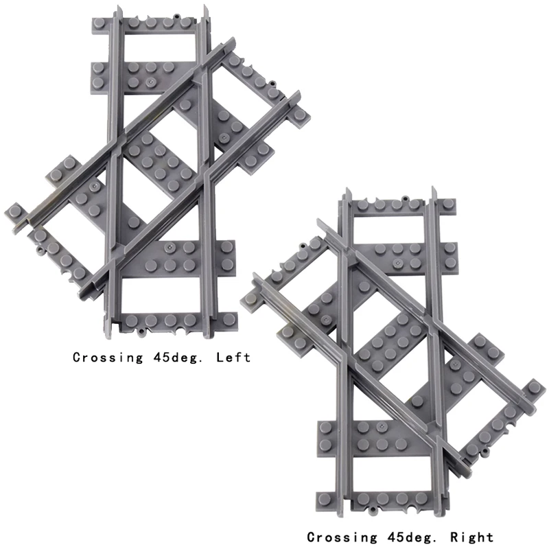 New MOC Crossing 45 degree Left Right City Trains Tracks Rails Railway ...