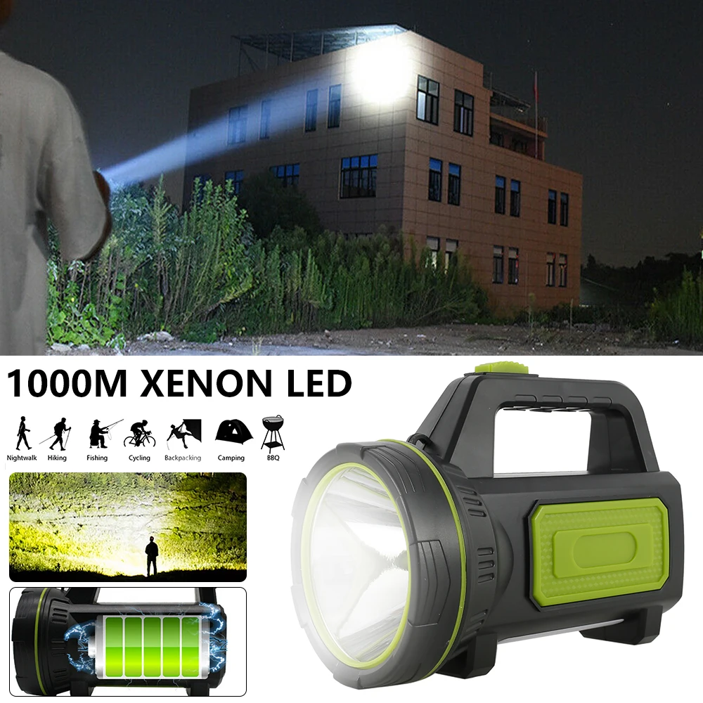 LED-Flashlight-Portable-Hand-Lamp-USB-Rechargeable-Searchlight-IP65 ...