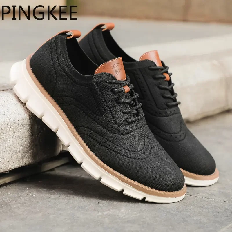 PINGKEE-Knit-Oxfords-Lightweight-Shoes-Breathable-Synthetic-Upper ...