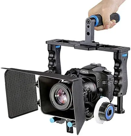 Professional-Camera-Cage-Rig-Kit-Film-Making-System-w-15mm-Rod-Follow ...