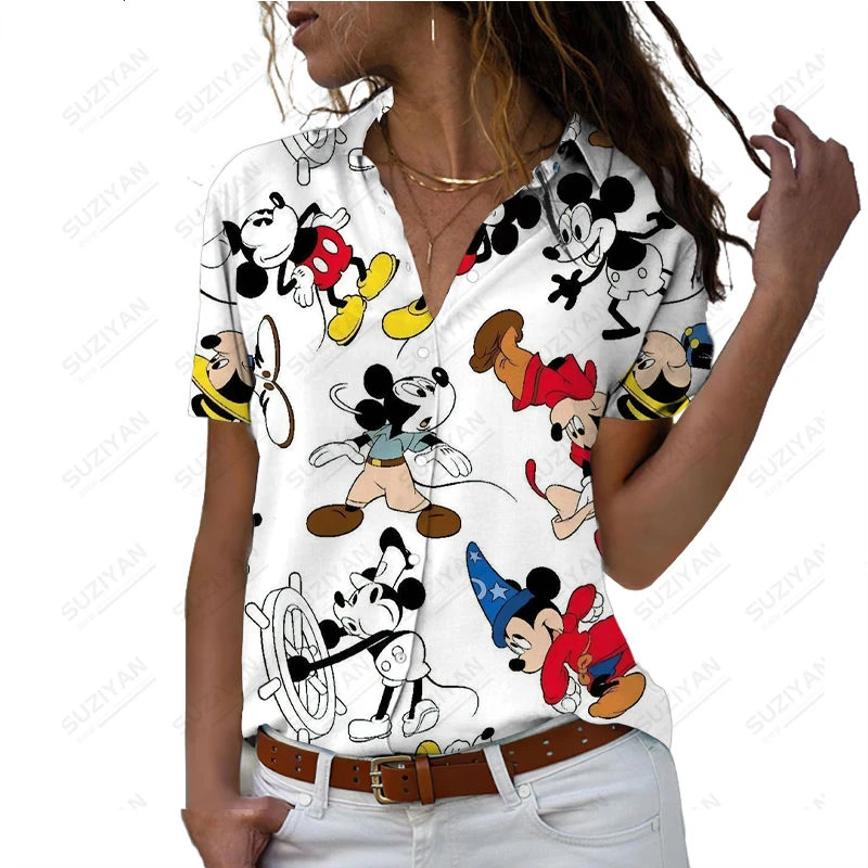 Camiseta holgada de manga corta con estampado de Mickey Mouse para ...