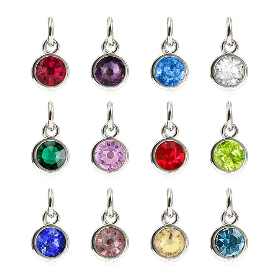 New-12-piece-lot-Stainless-Steel-Crystal-Pendant-Rose-Gold-Color-12 ...