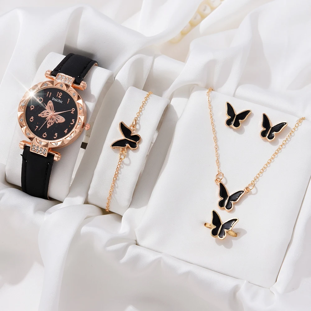 5pcs-Set-Women-Watches-Luxury-Female-Clock-Quartz-Wristwatch-Diamond ...