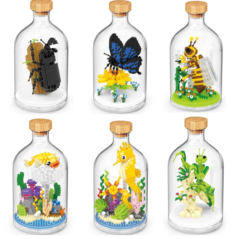 Insect-Micro-Building-Block-Assembled-Butterfly-Bee-Ladybug-Mantis-3D ...
