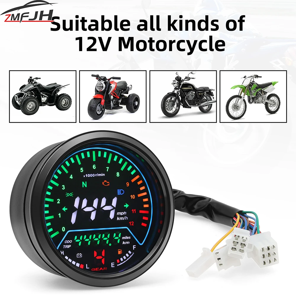 Universal-Motorcycle-Speedometer-Digital-Gauge-Odometer-With-LED ...