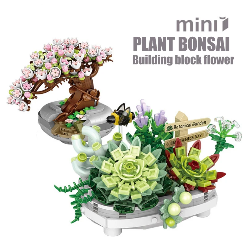 New-Bouquet-Potted-Building-Blocks-Plant-Cherry-Tree-Succulent-Potted ...