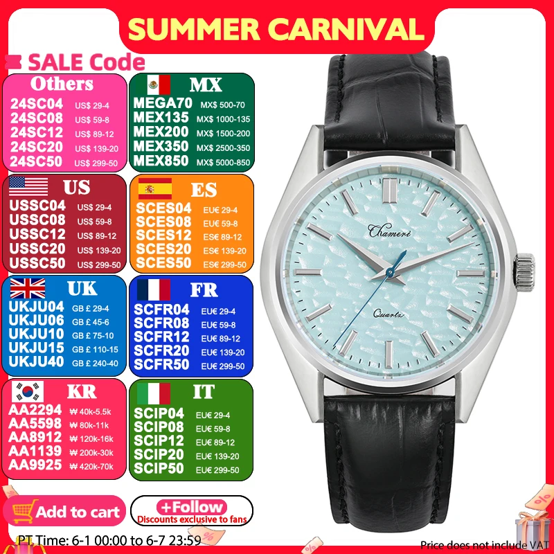 Chameri-40mm-Quartz-Watch-VH31-Movement-Sapphire-Crystal-Anti ...