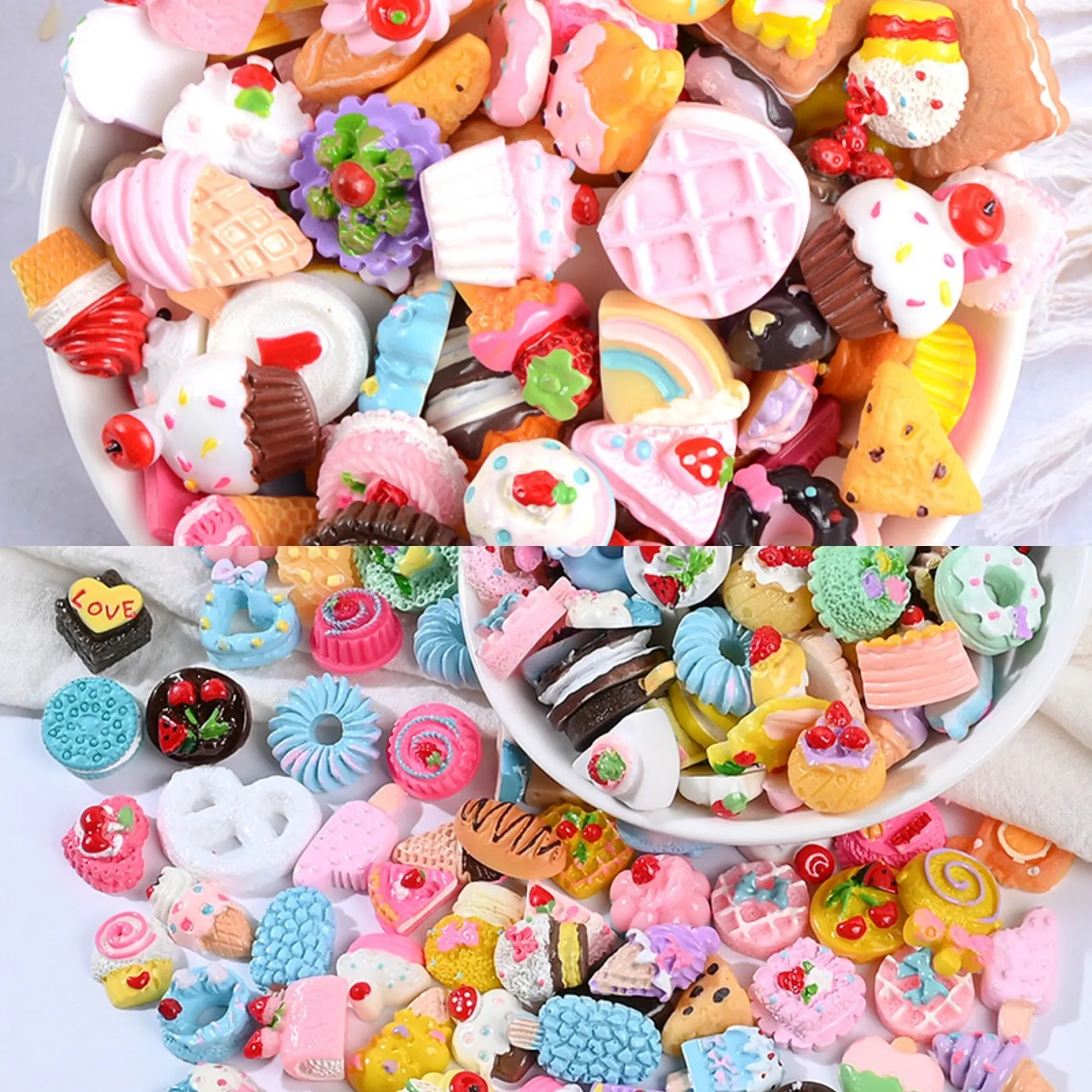 300PCS Resin Candy Charms Blessing Bag Accessories DIY SLIME Filling ...