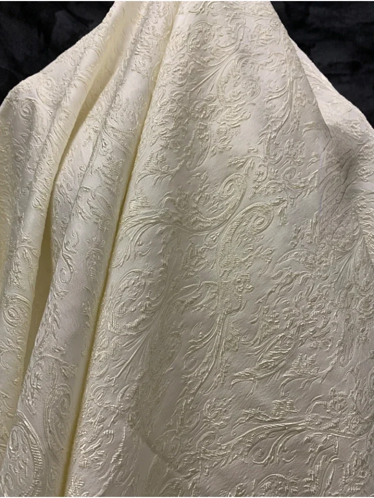 Jacquard-Fabric-Beige-Retro-Pattern-Bright-Line-Design-Fashion-Jacket ...