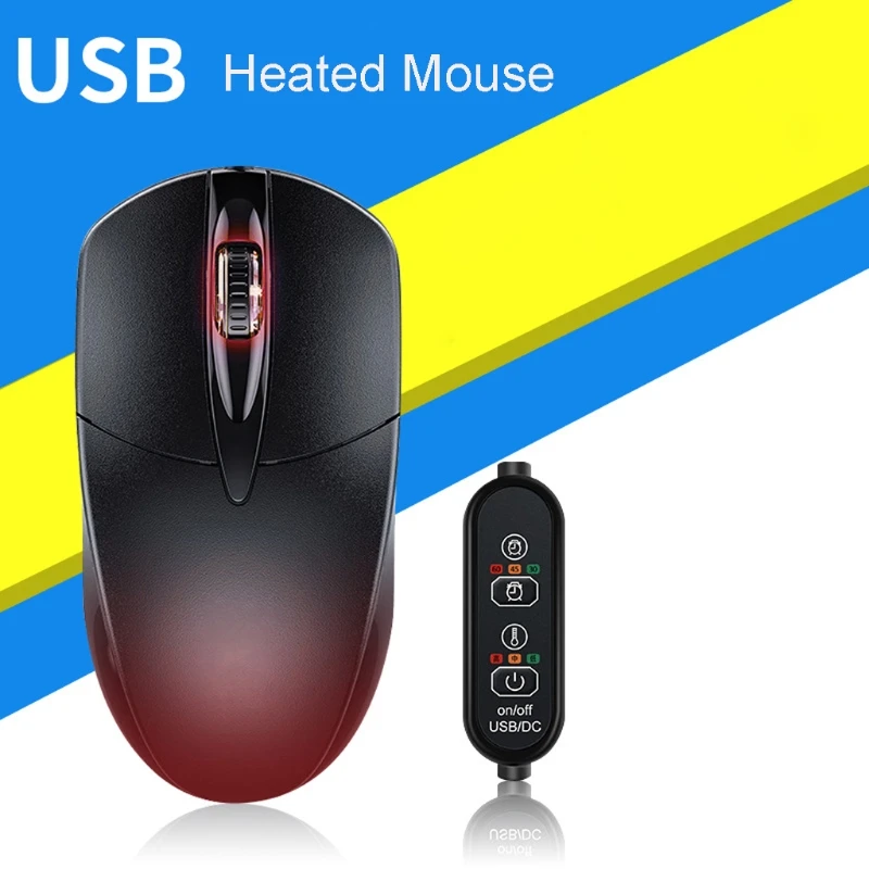Winter 1600DPI Heating Mouse Wired USB Optical Mouse Computer ...