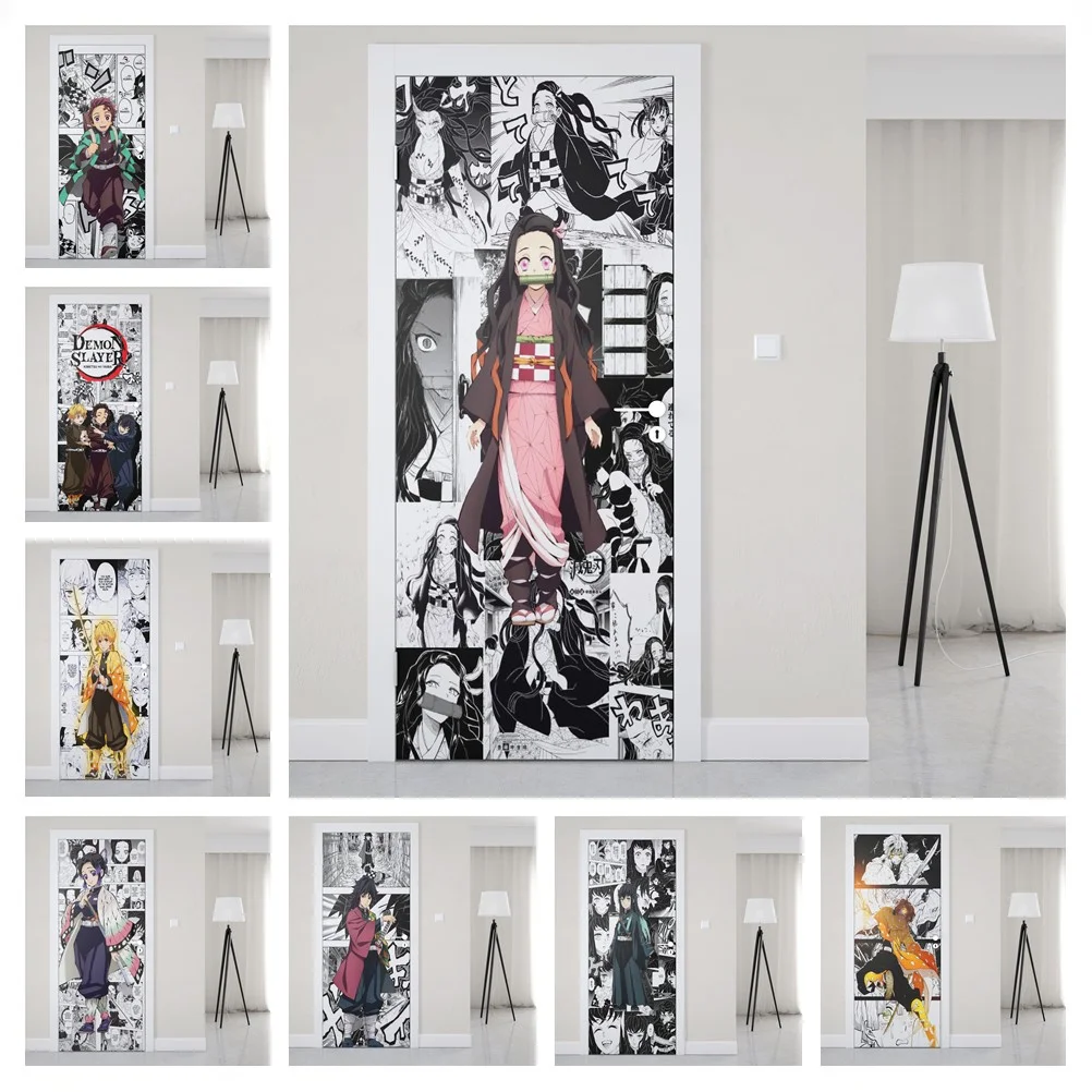 Manga-Demon-Slayer-Door-Sticker-Decoration-Wall-Door-wallpaper-Art-Wall ...