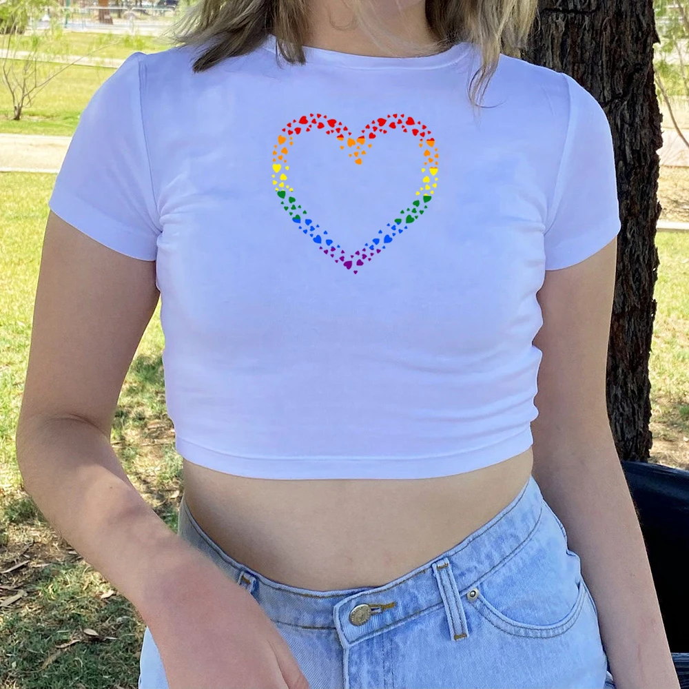 Lgbt Love Is Love Crop Top Rainbow Gay Crop Shirt Lgbtq Pride T-shirt ...