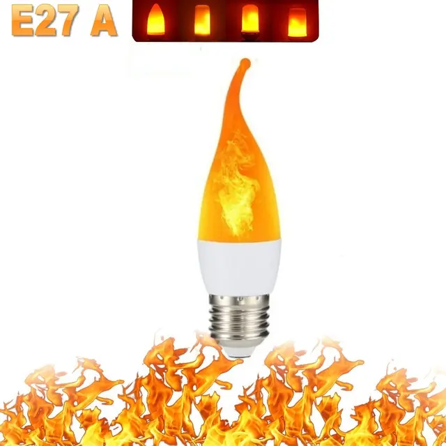 E14/E27 LED Flame Light Bulbs 4 Modes Party LED Flame Effect Light ...