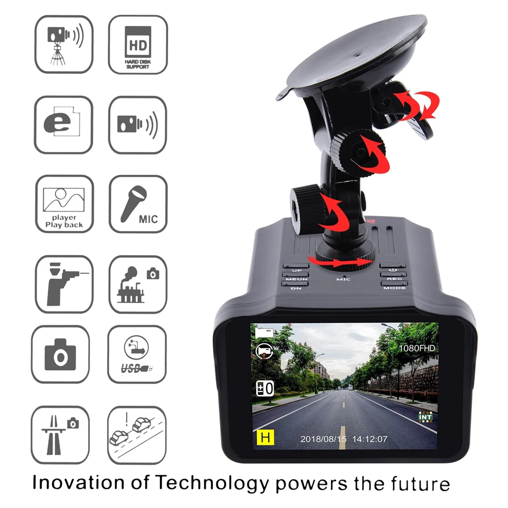 2024-New-2-in-1-Car-Recorder-and-Radars-Speed-Detector-1080P-Dash-Cam ...