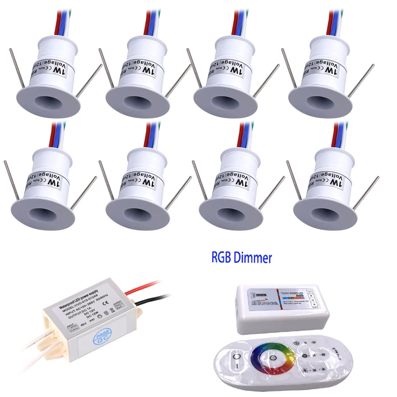 Black-Silver-White-Shell-12V-1W-Rgb-Led-Mini-Downlight-with-Transformer ...