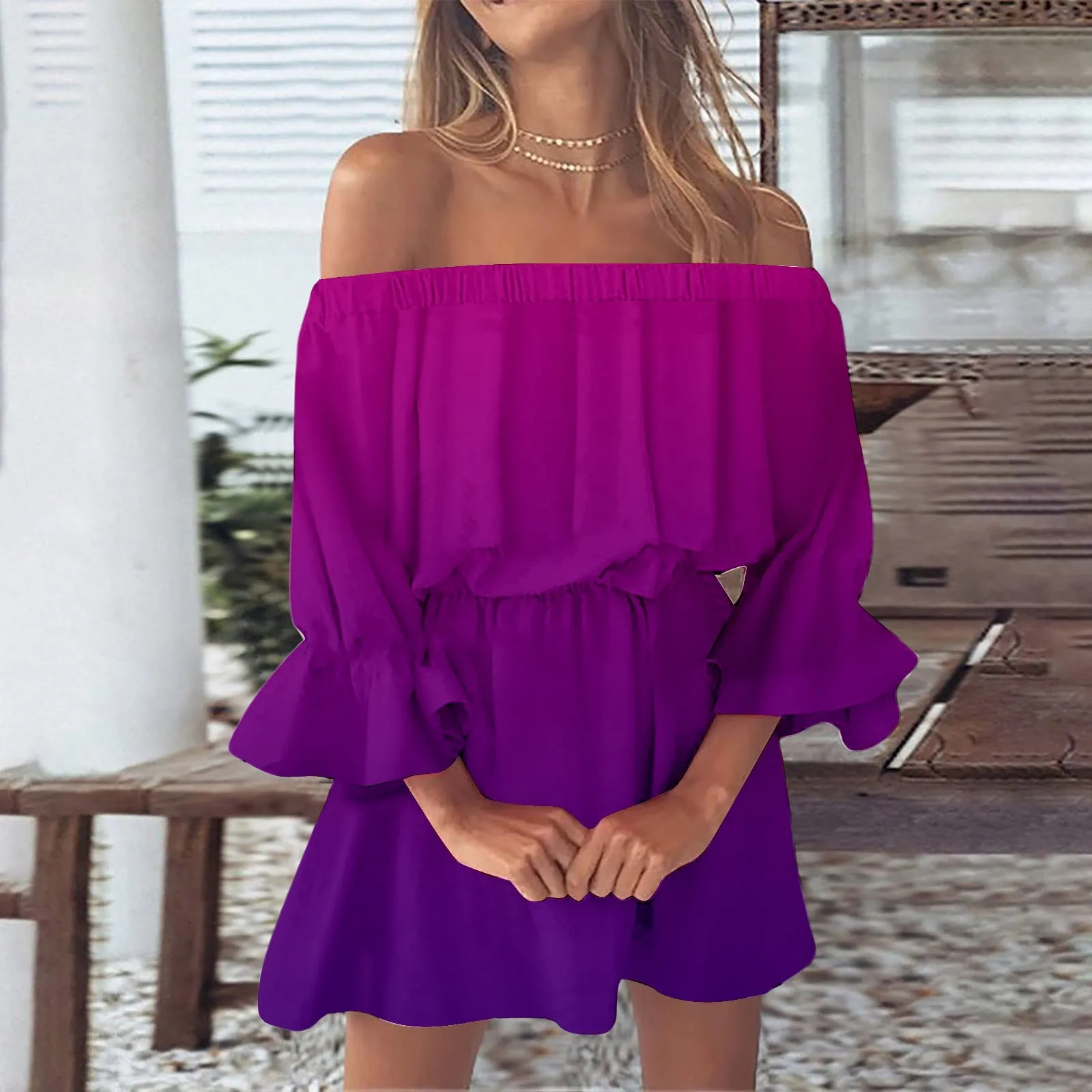Summer-D-Dresses-For-Women-Beach-Sexy-Off-Shoulder-Tunic-Sundresses ...