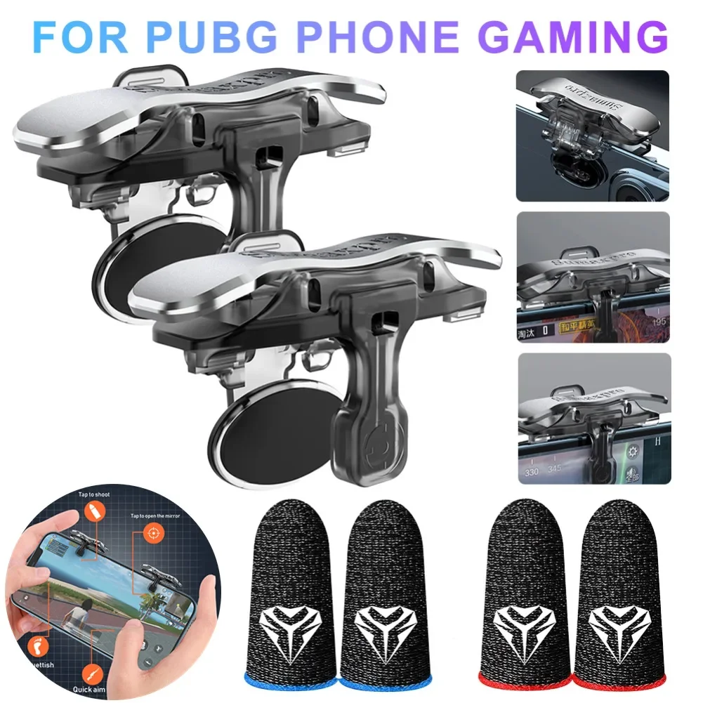 X8 Mobile Game Trigger For PUBG Phone Gaming 6 Finger Trigger Sensitive ...