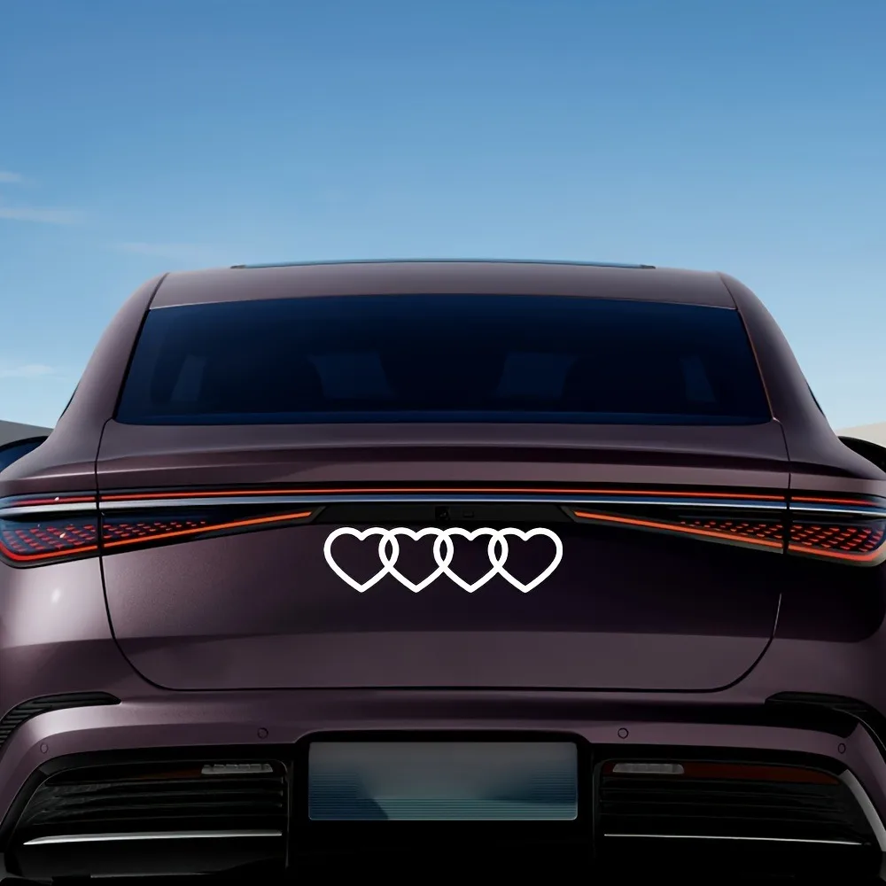 Heart Linked To Heart Sticker Cute Heart-shaped Car Exterior Decoration ...