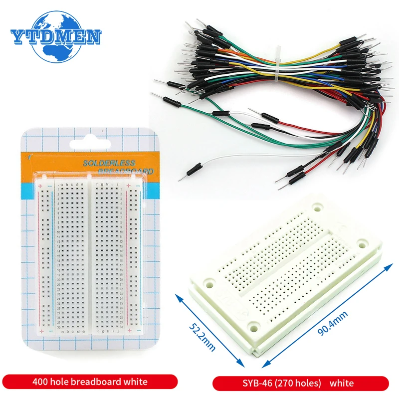 2PCS-SYB-46-SYB-170-Breadboard-400-Points-Solderless-PCB-Board-Mini ...