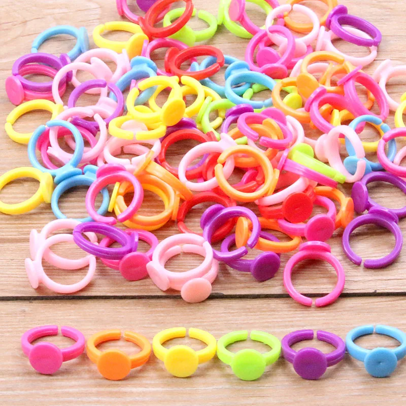 50pcs-13-20mm-Random-Mixed-Color-Plastic-Adjustable-Colorful-Rings-For ...