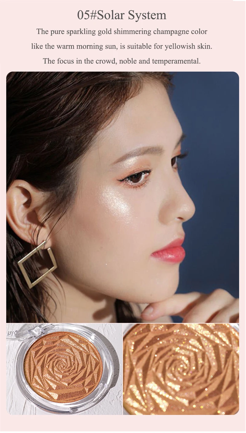 6 Colors Highlighter Powder Glitter Palette Makeup Glow Face Contour ...