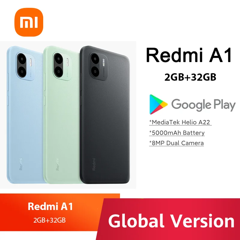 Global Version Xiaomi Redmi A1 MTK Helio A22 8MP Dual Camera 5000mAh ...
