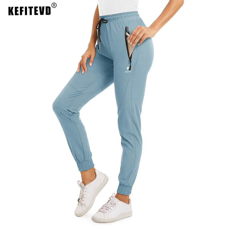 KEFITEVD-Women-Quick-Drying-Sport-Pants-Lightweight-Elastic-Waist-Drawstring-Trousers-Jogger-Gym ...