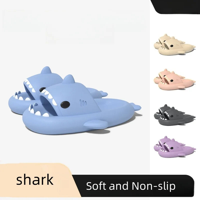 2024 Lovely Shark Slippers Men Home Soft Fashion Flat Sandals Adults ...