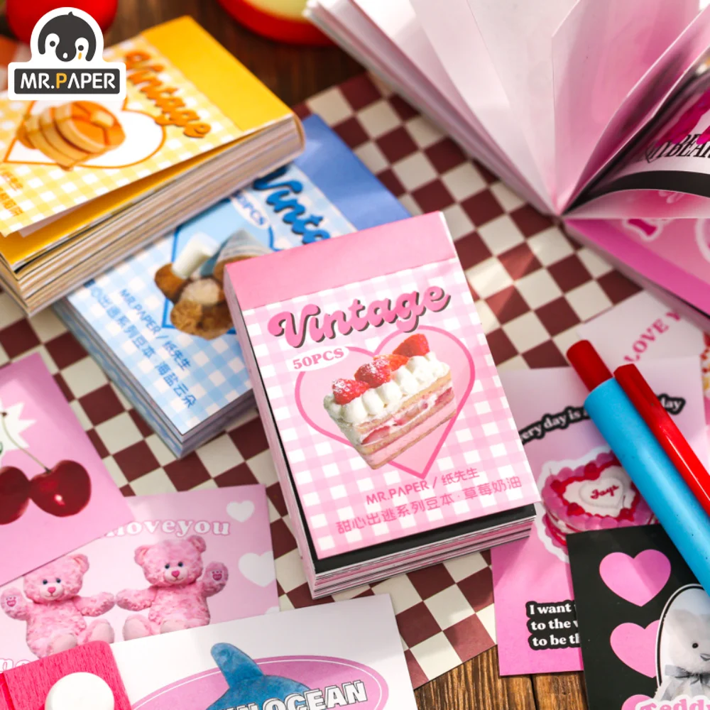 Mr-Paper-4-Designs-Mini-Vintage-Sticker-Book-INS-Style-Cartoon-Handbook ...
